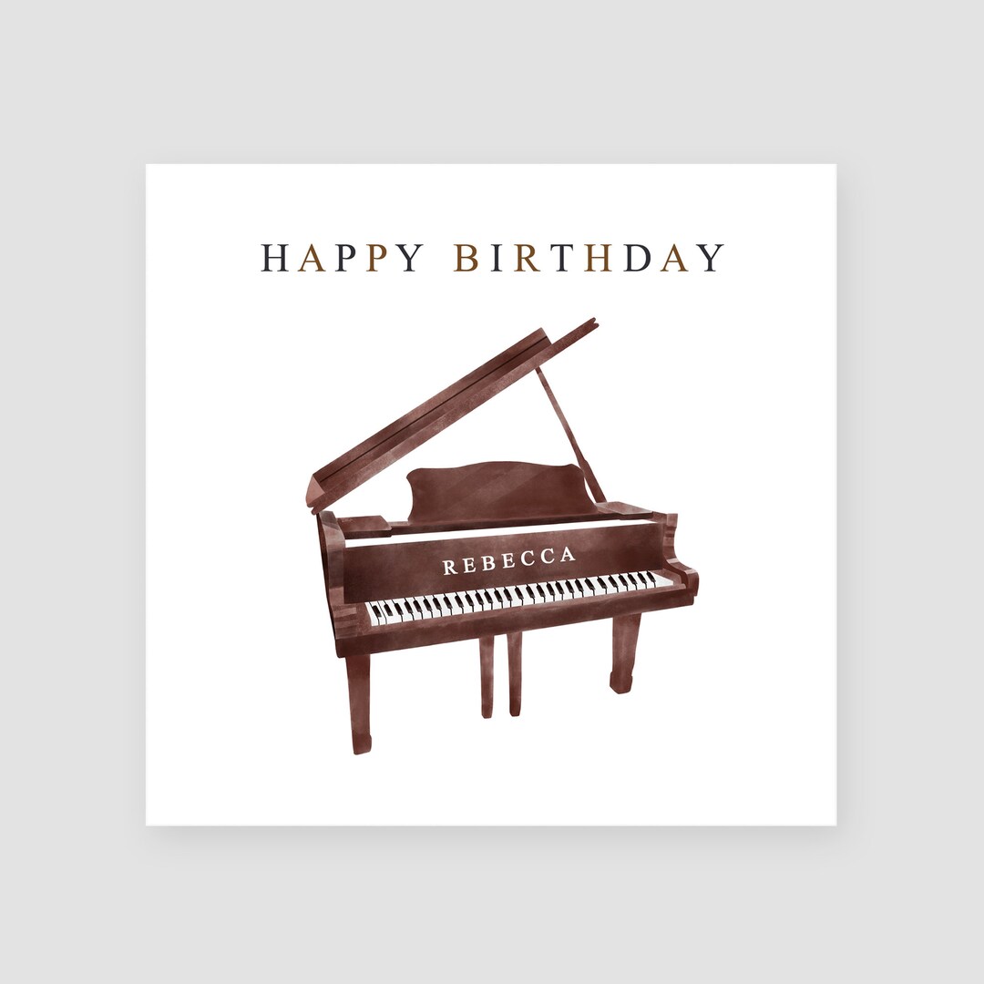 Personalised Piano Birthday Card Organ Birthday Gift Dad Pianist ...