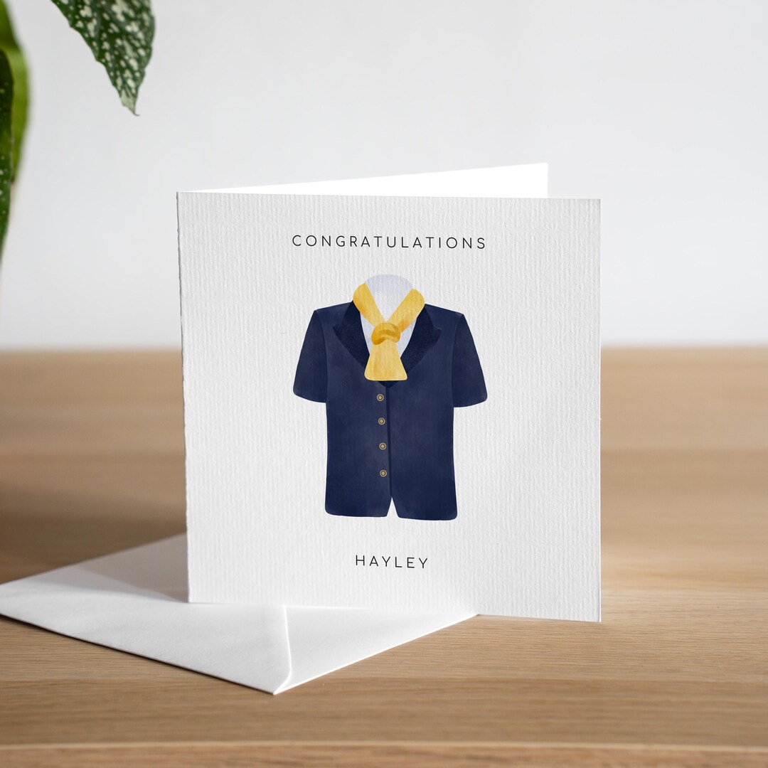 Personalised Cabin Crew Card New Air Hostess Card Congratulations New ...