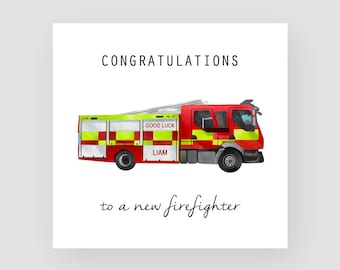 Firefighter Congratulations Card Firefighter Graduation - Etsy UK