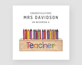 Personalised 1st Teaching Job Card New Job Teacher Card Graduation ...