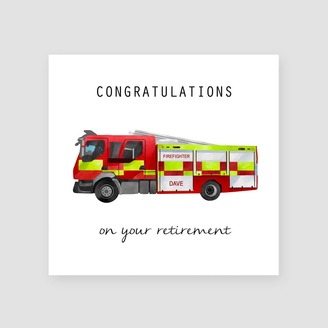 Personalised Firefighter Retirement Card - Personalised Firefighter ...