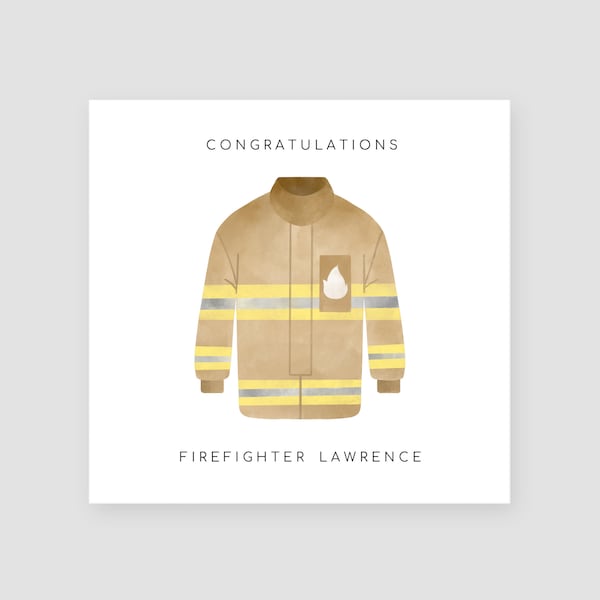 Personalised Congratulations Card Fireman - Etsy