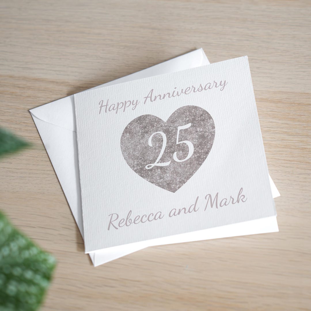 Personalised Silver 25th Wedding Anniversary Card Handmade 25th ...