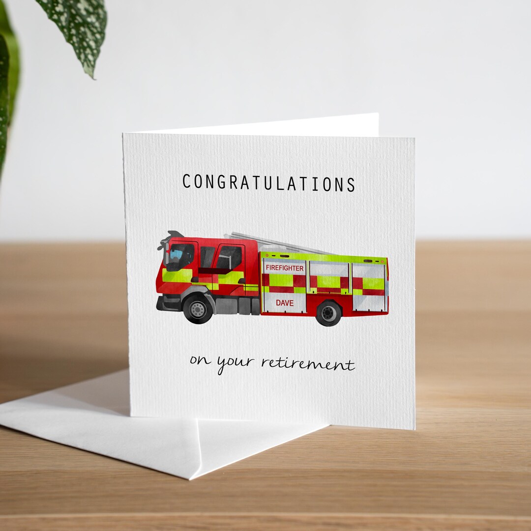 Personalised Firefighter Retirement Card - Personalised Firefighter ...