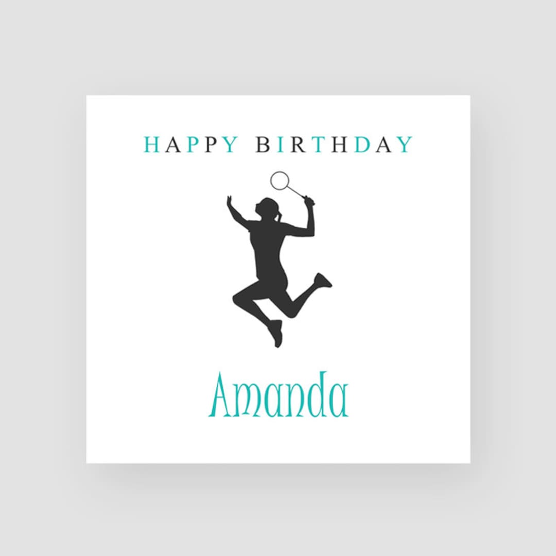 Personalised Badminton Birthday Card - Daughter Birthday Card - Sporty ...