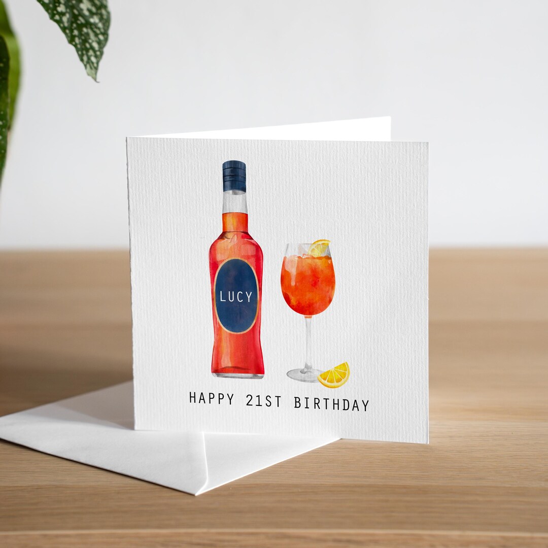 Personalised Aperol Spritz Birthday Card - Personalised 21st Birthday ...