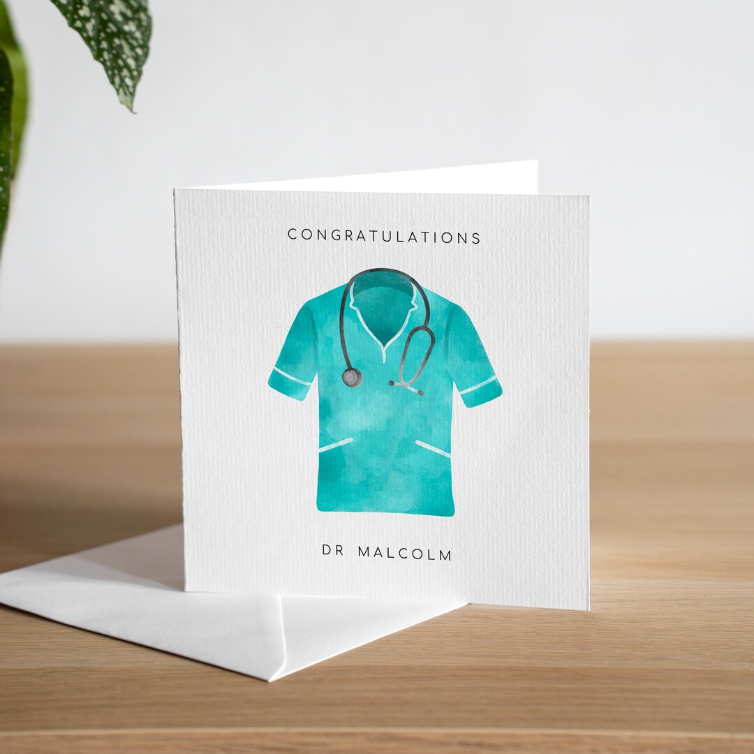 Personalised New Doctor Graduation Card Congratulations Student Dr Card ...