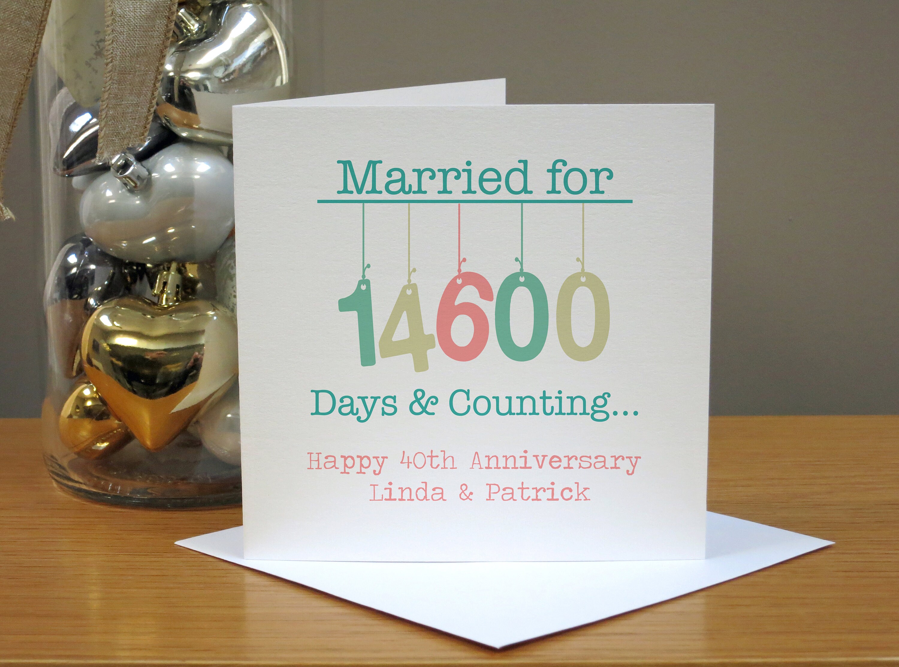 Personalised 40th Anniversary Card Ruby Anniversary Card | Etsy