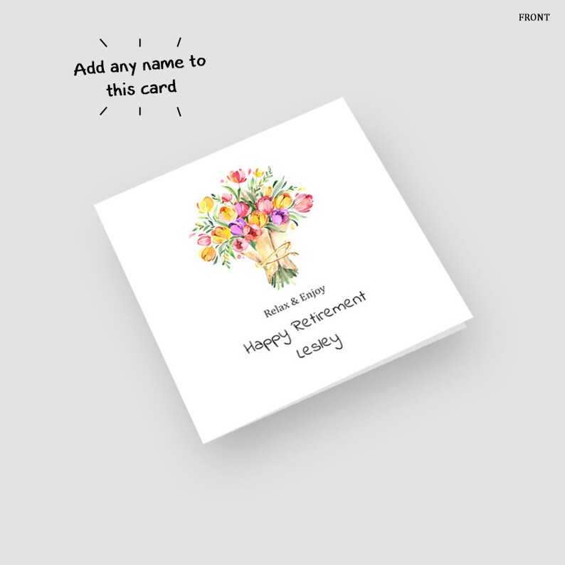 Personalised Retirement Card for Her Flower Bunch Good | Etsy