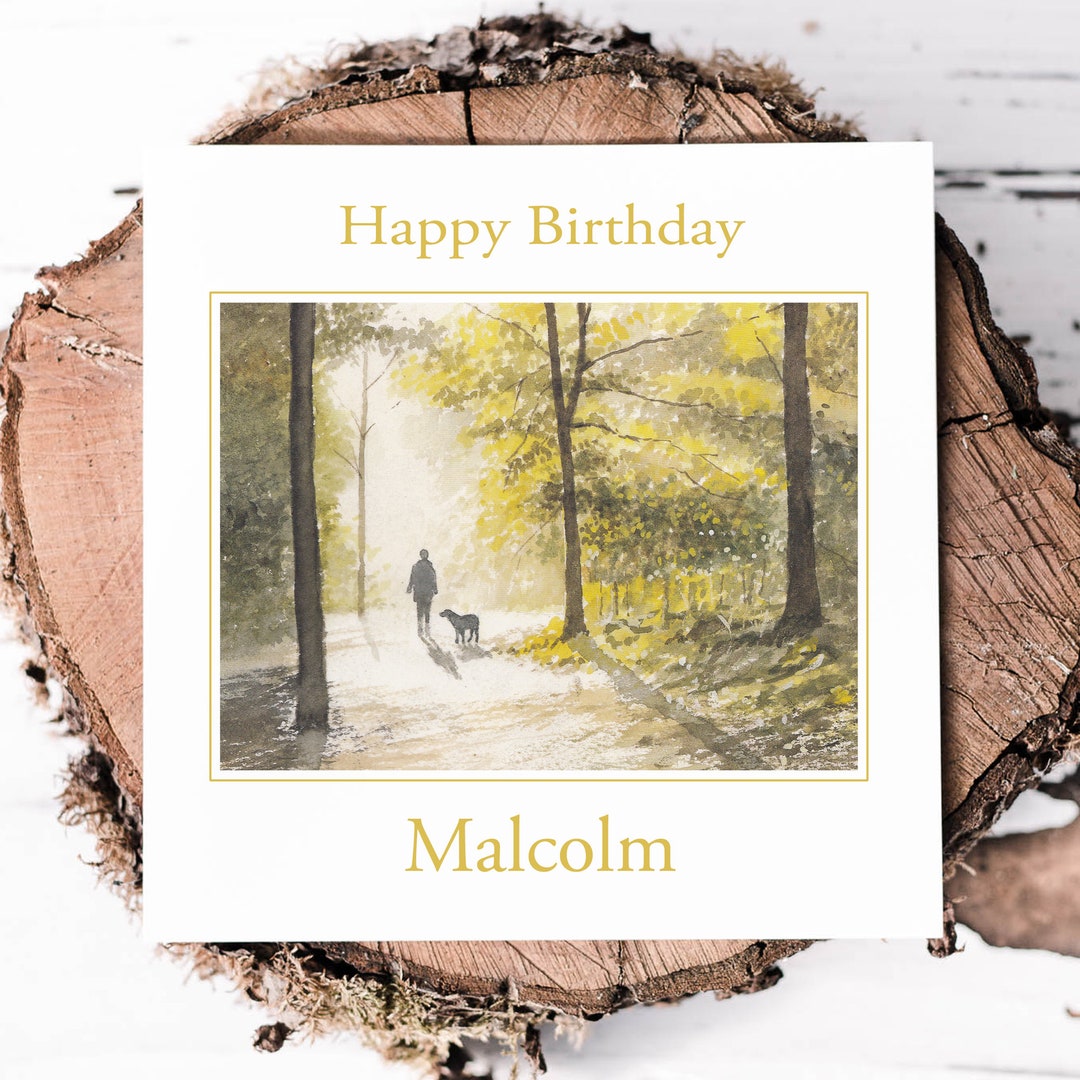 Personalised Dog Walker Birthday Card Watercolour Birthday Card ...