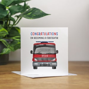 Personalised Congratulations on Becoming a Firefighter Card - Fireman ...