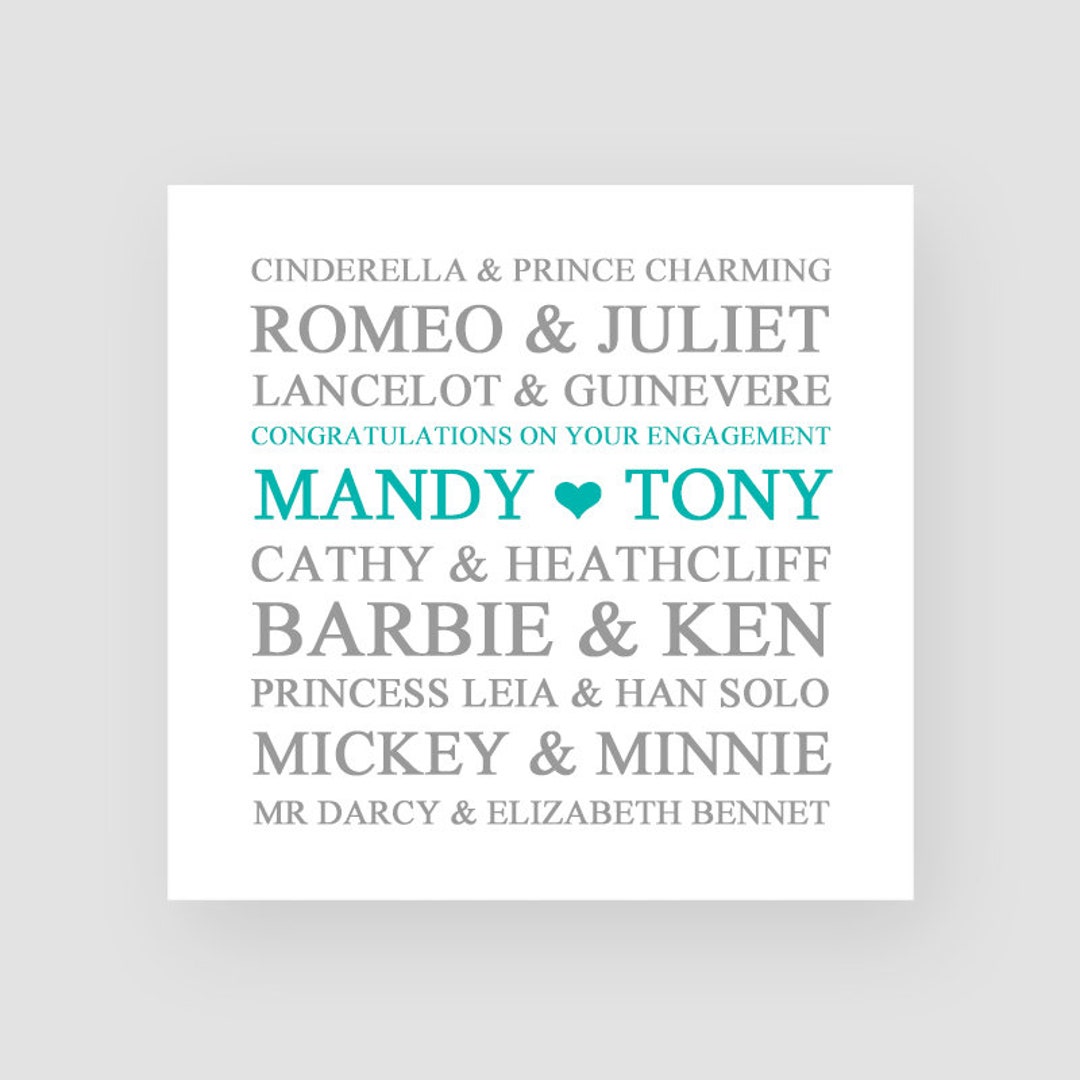 Personalised Engagement Card - Newly Engaged Cards - Personalised ...