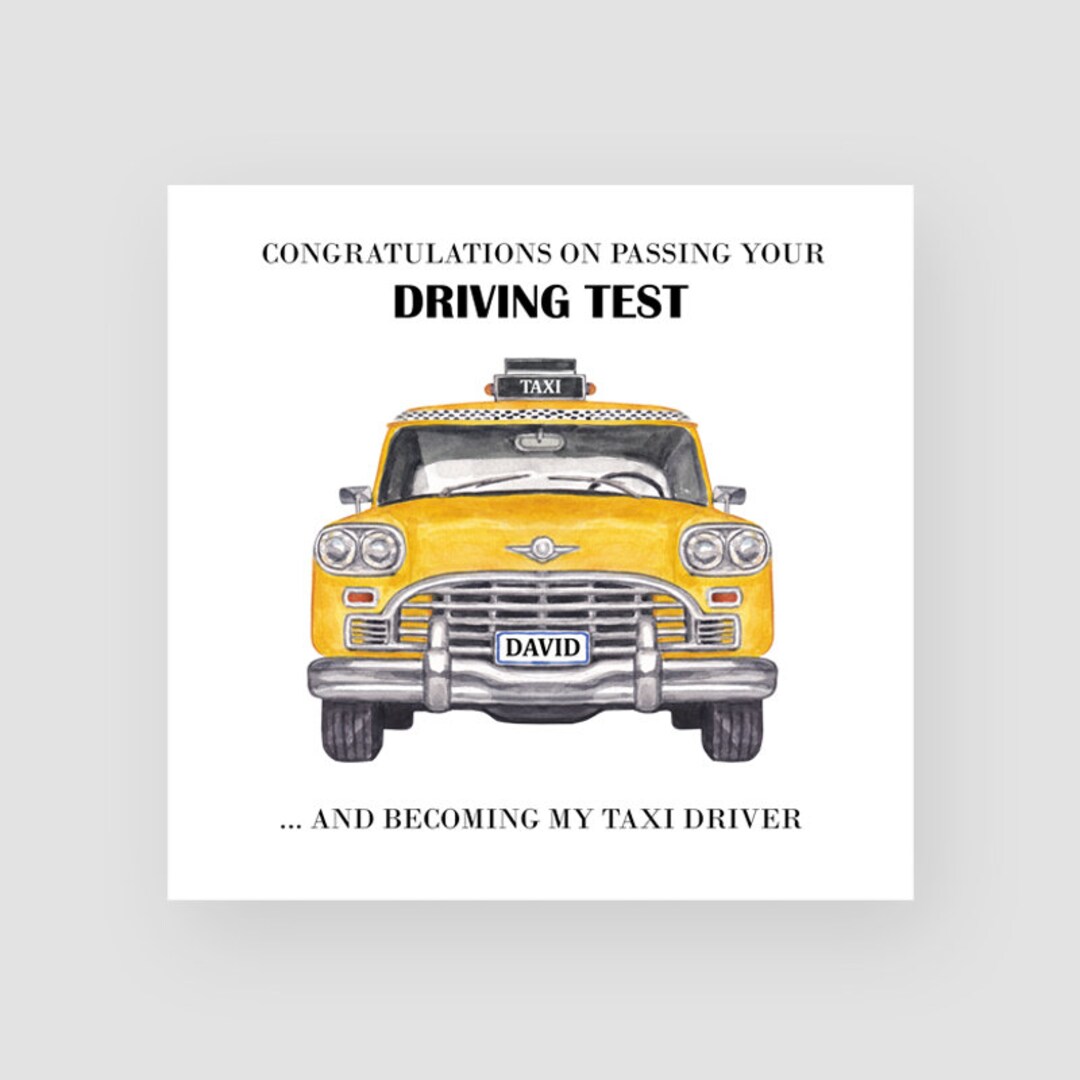 Personalised Passed Driving Test Card - Becoming My New Taxi ...