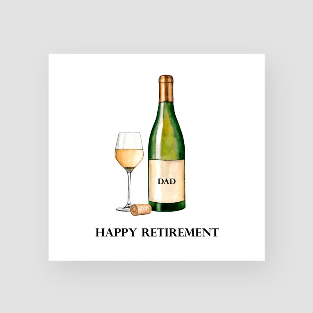Personalised Retirement Card for Him - White Wine Retirement Card ...