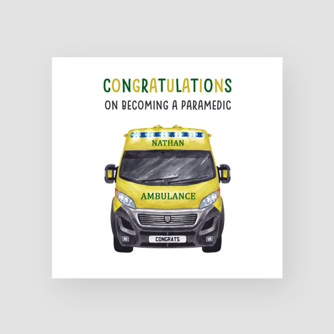 Personalised Congratulations on Becoming a Paramedic - New Job ...