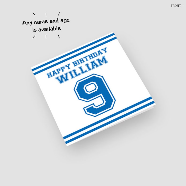 Personalised 9th Birthday Card - Happy 9th Birthday - Varsity Birthday ...