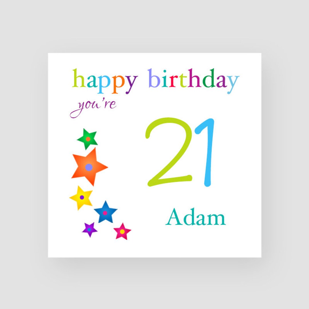 Personalised 21st Birthday Card Twenty-first Birthday Card - Etsy