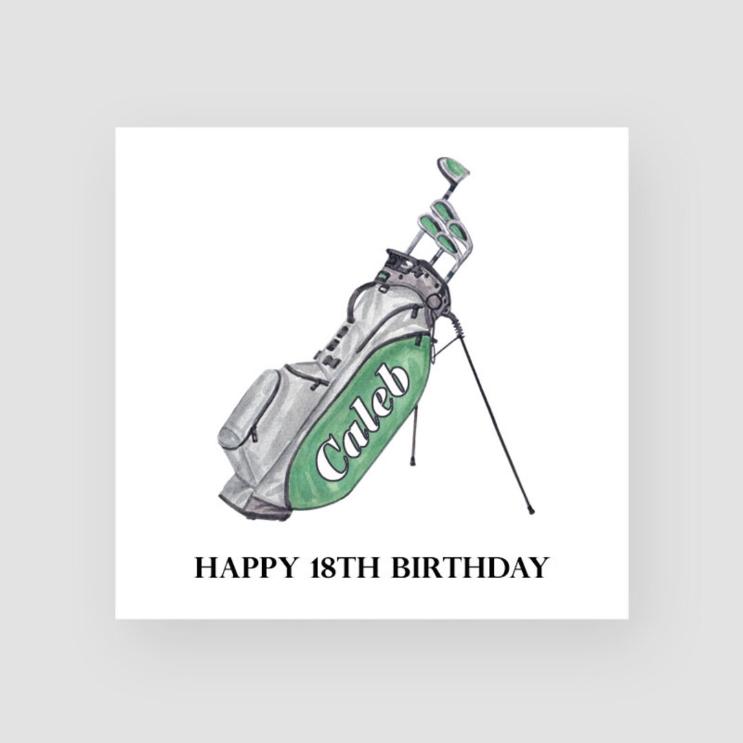 Personalised Golf 18th Birthday Card - Birthday Card for Golfer - 18th ...