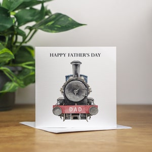 Steam Train Fathers Day Card Dad Fathers Day Gifts Steam Engine Fathers ...