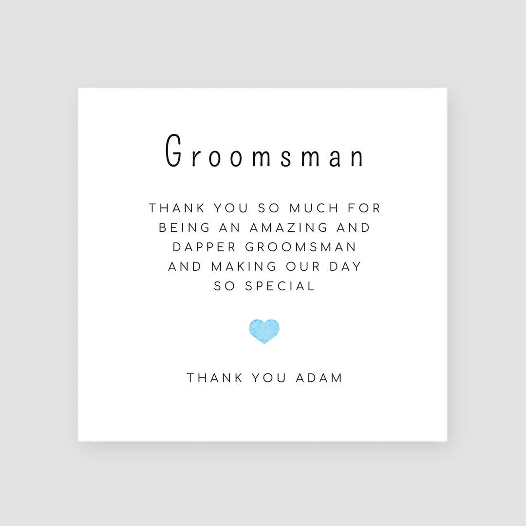 Personalised Groomsman Card Thank You for Being My Best Man Gifts Groom ...