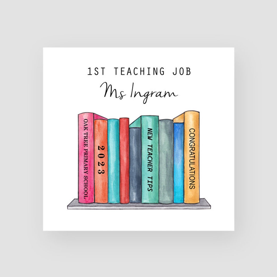 Personalised 1st Teaching Job Card New Job Teacher Card Graduation ...