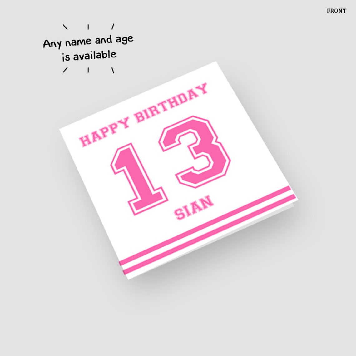 Personalised 13th Birthday Card Happy 13th Birthday - Etsy