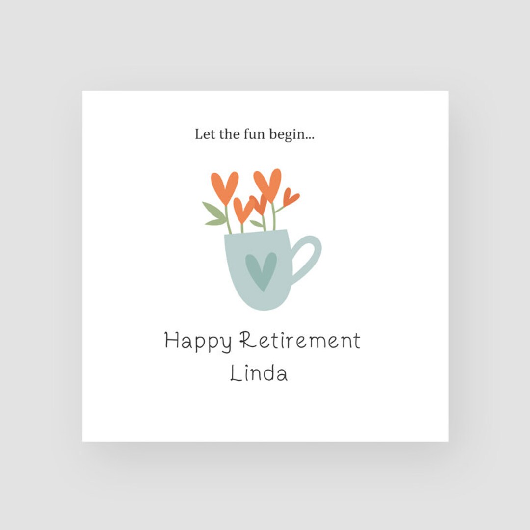 Personalised Retirement Card for Her - Mum Retirement Card - Good Luck ...