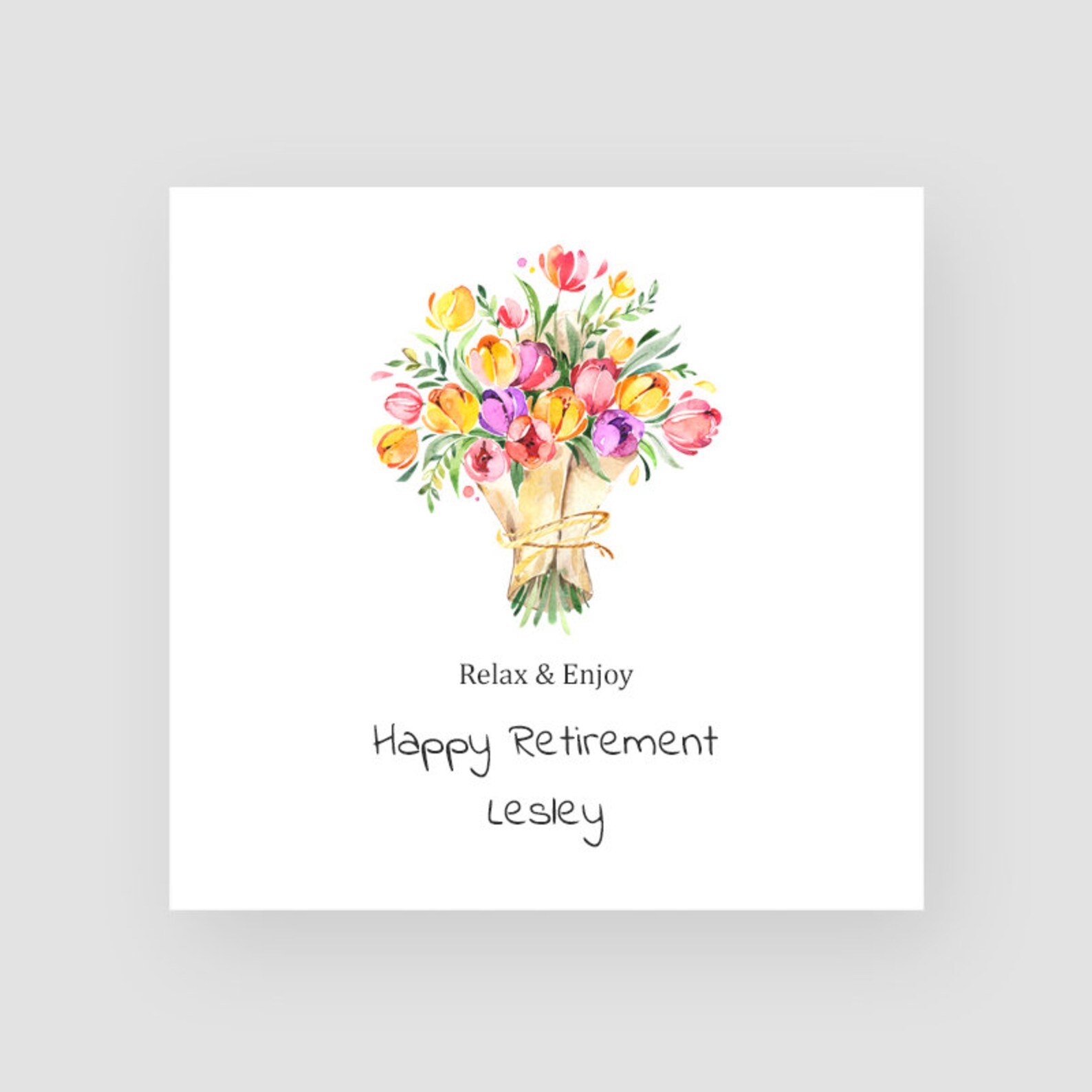 Personalised Retirement Card for Her Flower Bunch Good | Etsy