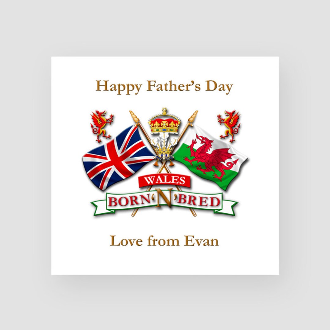Personalised Happy Father's Day Card Welsh Father's Day Card Father's ...