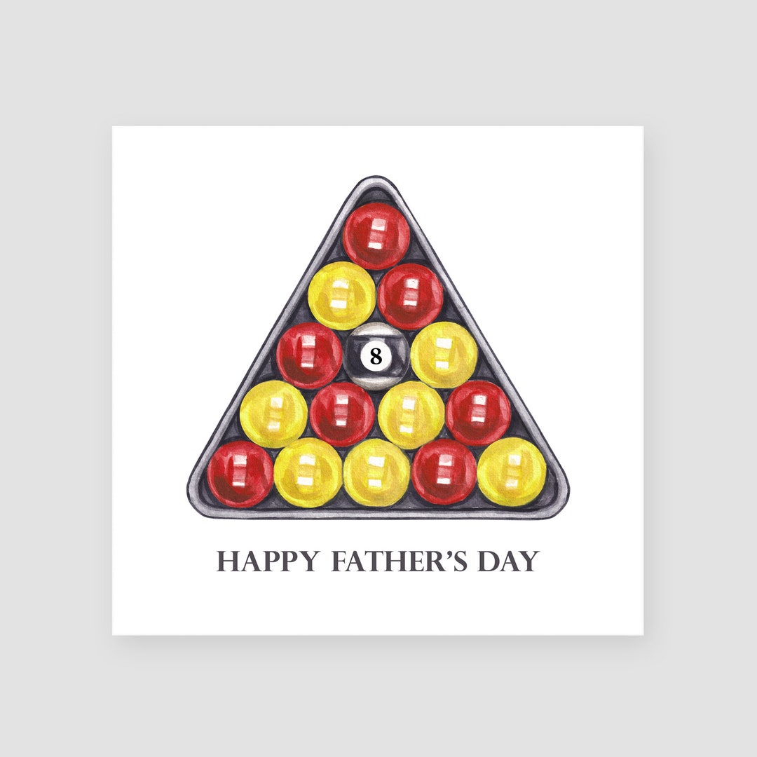 Snooker Fathers Day Card Dad Fathers Day Gifts Pool Fathers Day Card ...