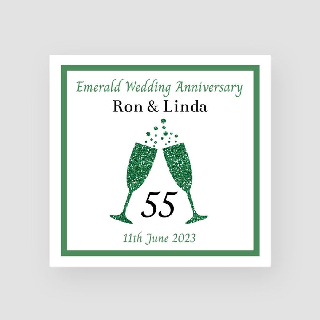 55th Anniversary Card Emerald Anniversary Card Fifty Fifth Anniversary ...