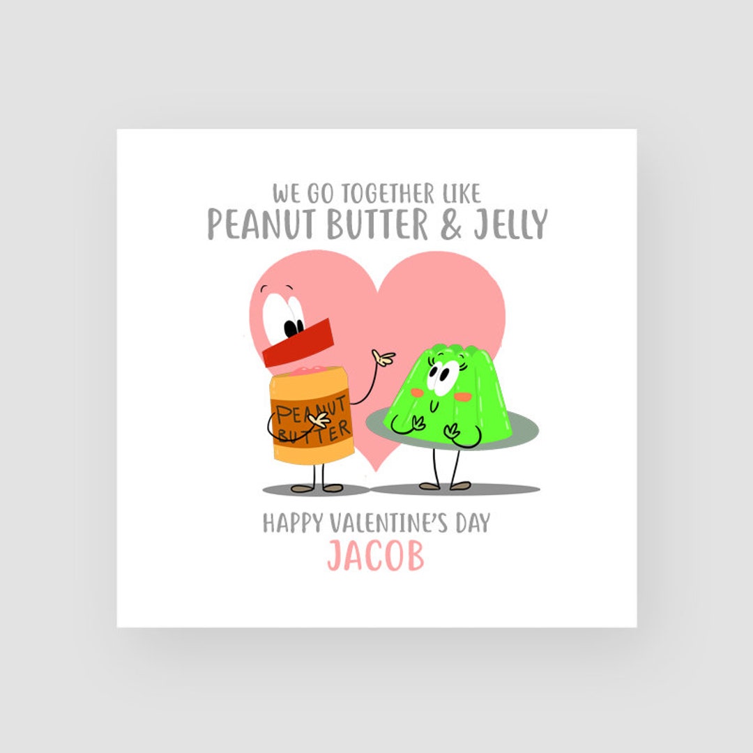 Personalised Funny Valentine's Day Card - We Go Together Like Peanut ...