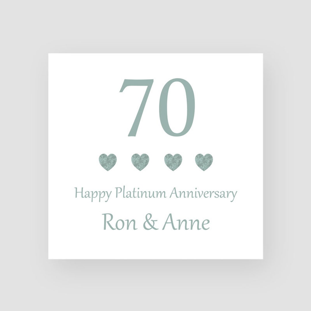 70th Anniversary Card Platinum Anniversary Card Seventieth Anniversary