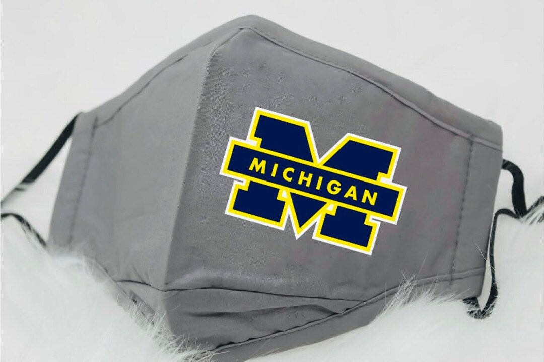 Michigan Wolverines Face Mask, Michigan Wolverines, Adjustable Face ...