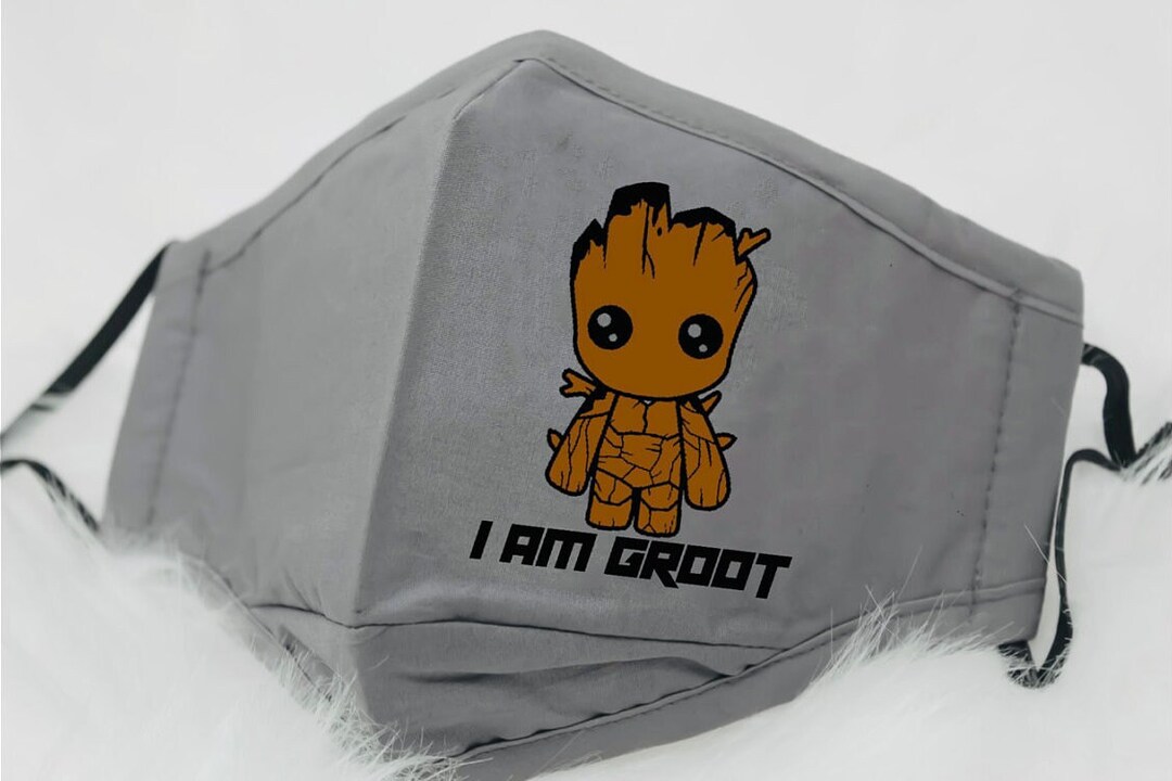 I Am Groot Face Mask, Guardians of the Galaxy Face Mask, Grey Face Mask ...