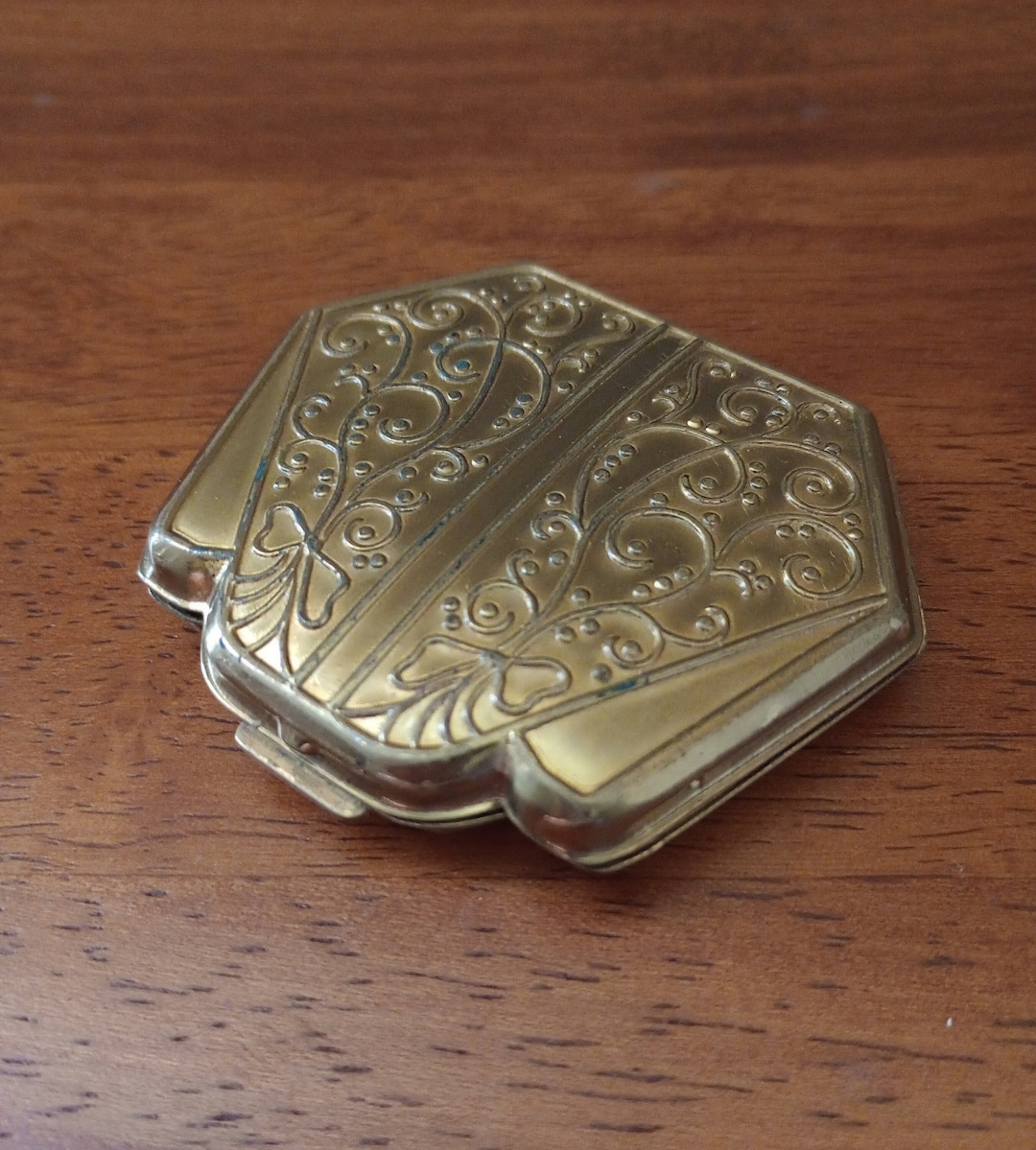 Vintage Art Deco the Lorrette by Hingeco Compact Pocket Mirror Rouge ...
