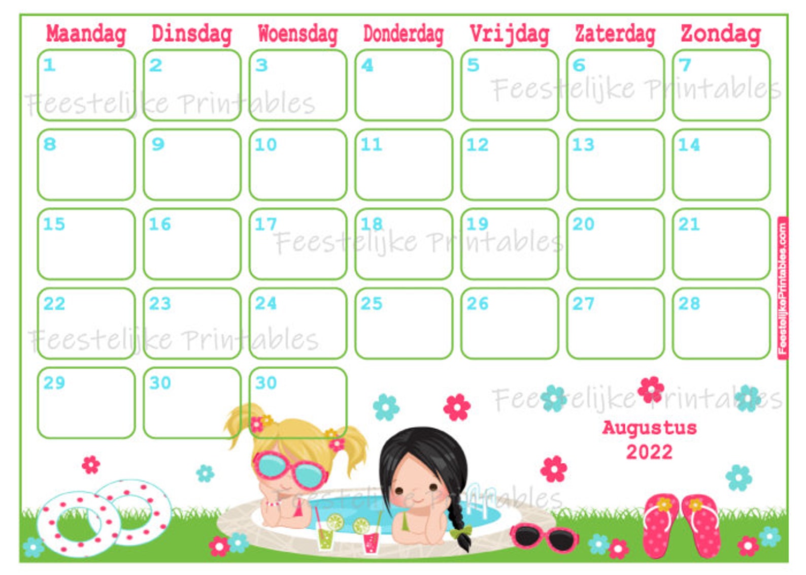 2022 Kalender Nederlands 2022 Printables Vrolijke | Etsy