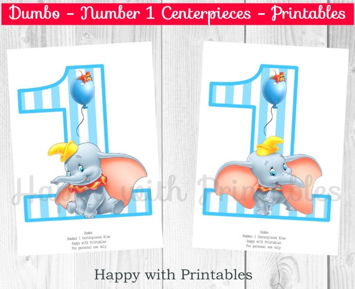 Dumbo Number 1 Centerpieces Dumbo centerpieces Dumbo party | Etsy
