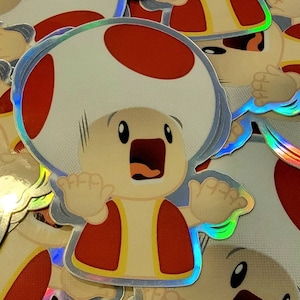 Don't Panic! - Super Mario Worried Toad Sticker - Etsy
