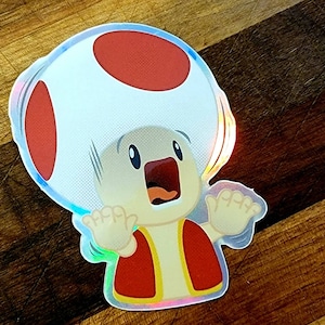 Don't Panic Super Mario Worried Toad Sticker - Etsy