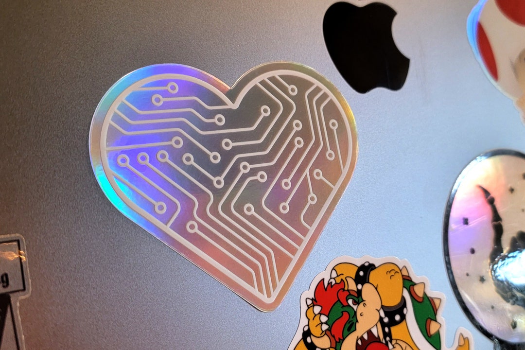 Heart Circuit - Holographic Sticker - Etsy