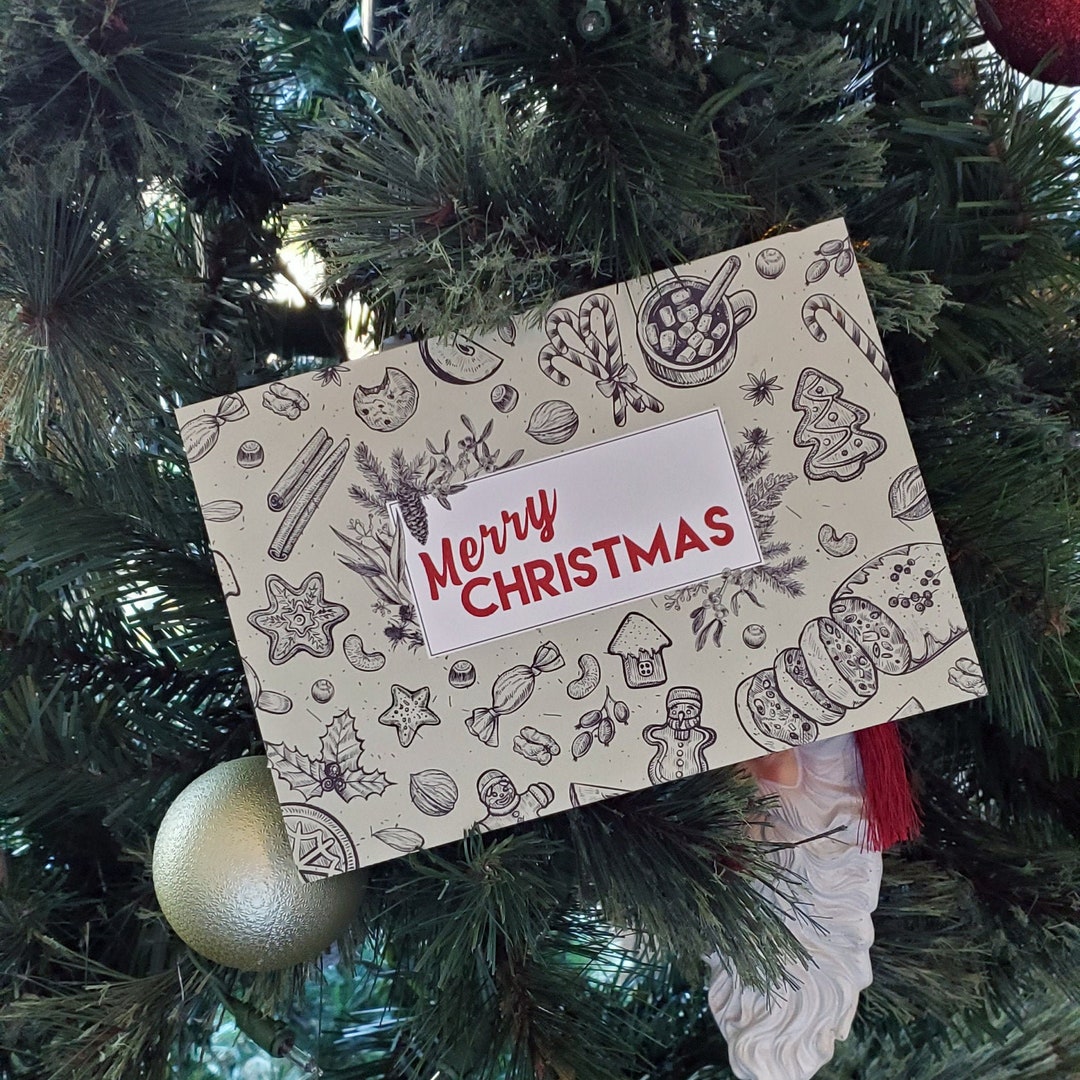 Merry Christmas Card - Desserts and Sweets - Etsy