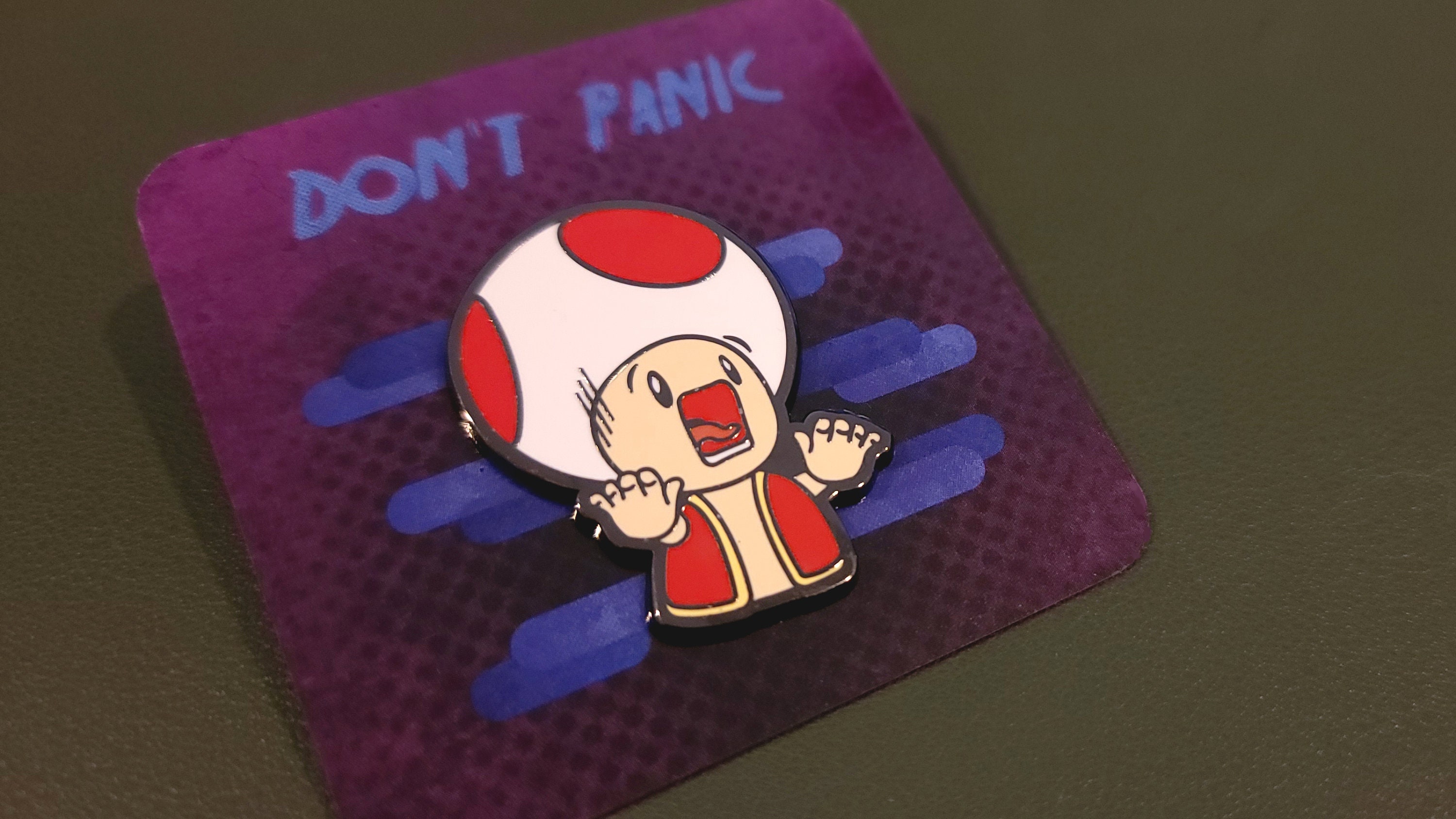 Don't Panic Super Mario Toad Enamel Pin - Etsy