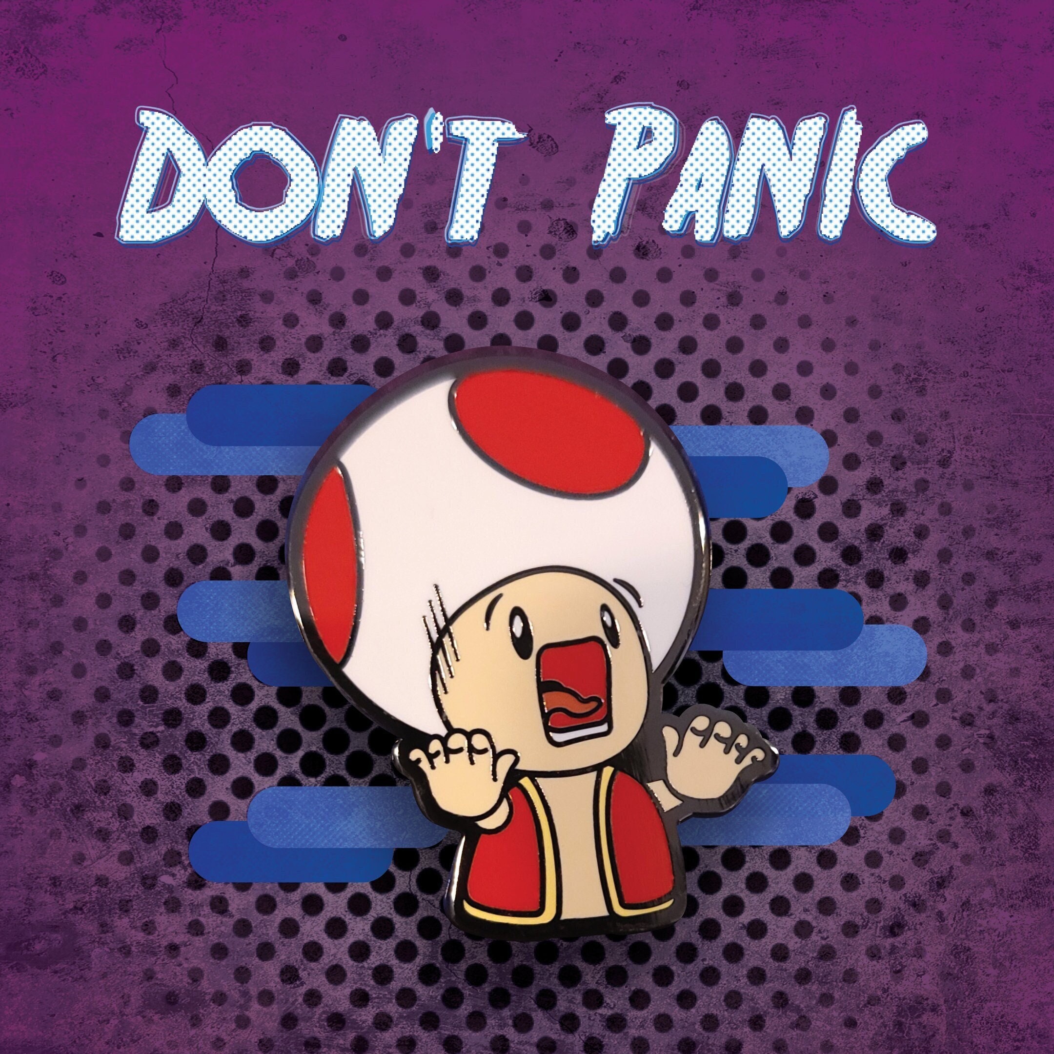 Don't Panic Super Mario Toad Enamel Pin - Etsy