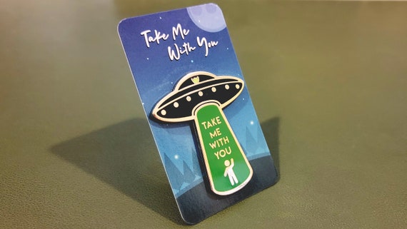 UFO Alien Abduction Enamel Pin revamped - Etsy