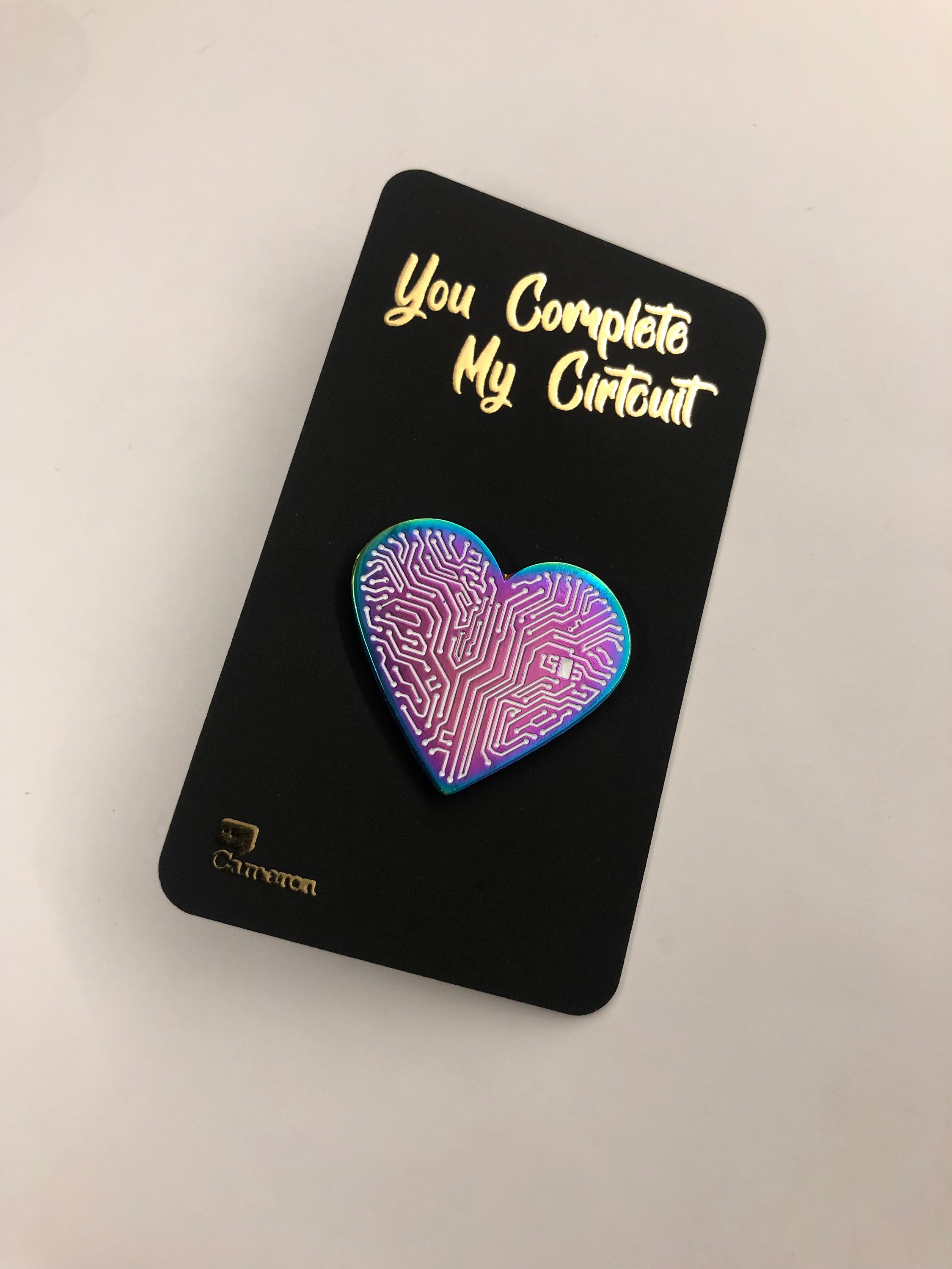 Heart Circuit Enamel Pin - Etsy