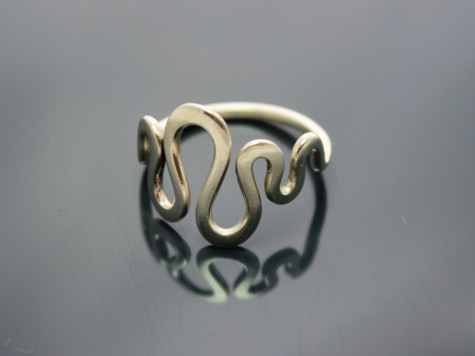 Wavy Silver Ring - Sterling Silver, Statement Ring, Silver Swirl Ring ...