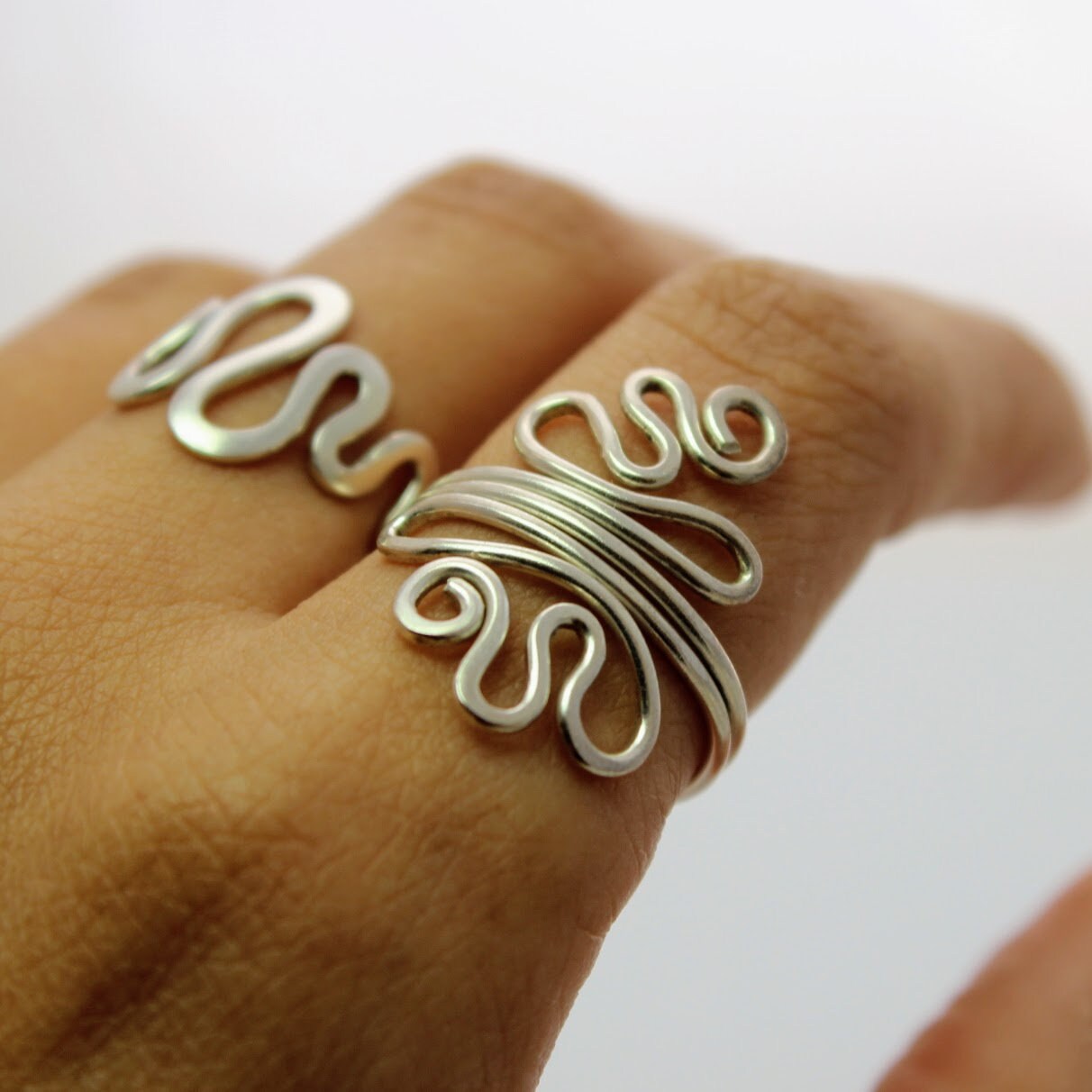 Wavy Silver Ring Sterling Silver Statement Ring Silver - Etsy