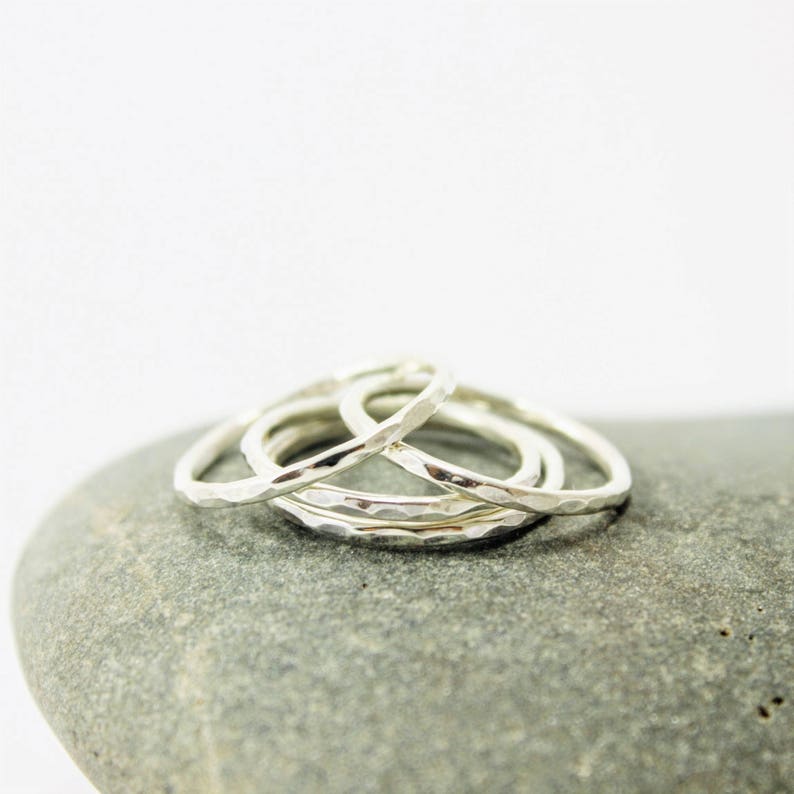 Thin Stacking Rings Sterling Silver Slim Stacking Rings - Etsy