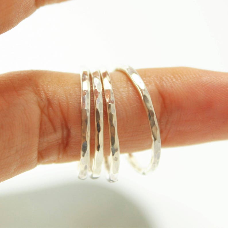 Thin Stacking Rings Sterling Silver Slim Stacking Rings - Etsy